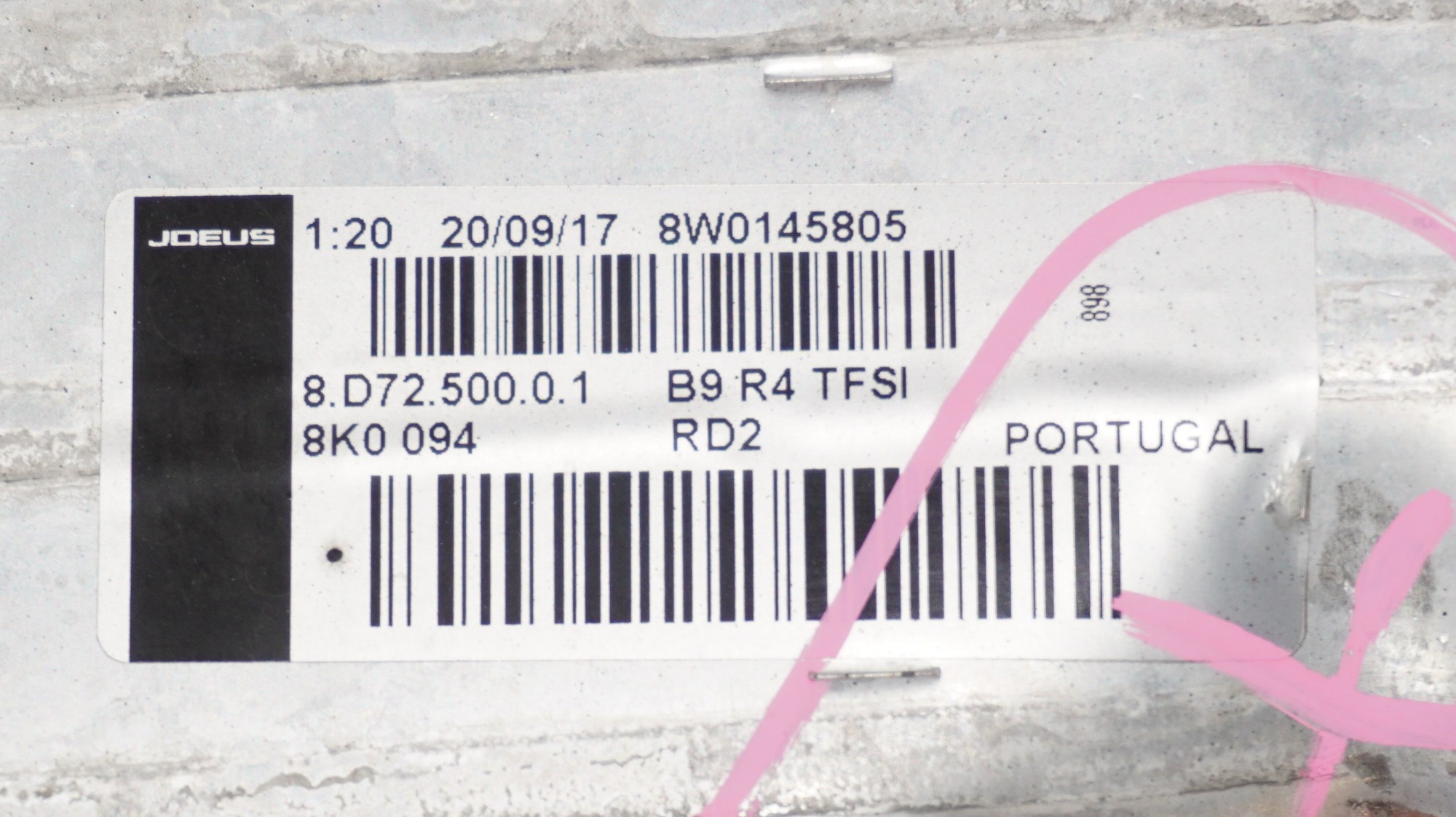 AUDI A4 INTERCOOLER 2017 2018 2019 8W0145805 2.OL OEM