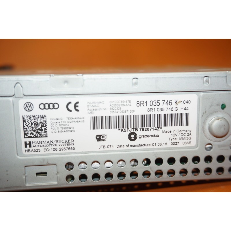 AUDI Q5 MULTIMEDIA CONTROL UNIT MMI 2016 2017 SQ5 8R1 035 746 K HARMAN ...