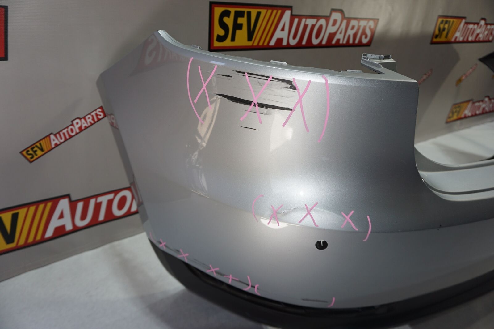 PORSCHE MACAN REAR BUMPER 2015 2016 2017 2018 95B 807 421 SILVER OEM