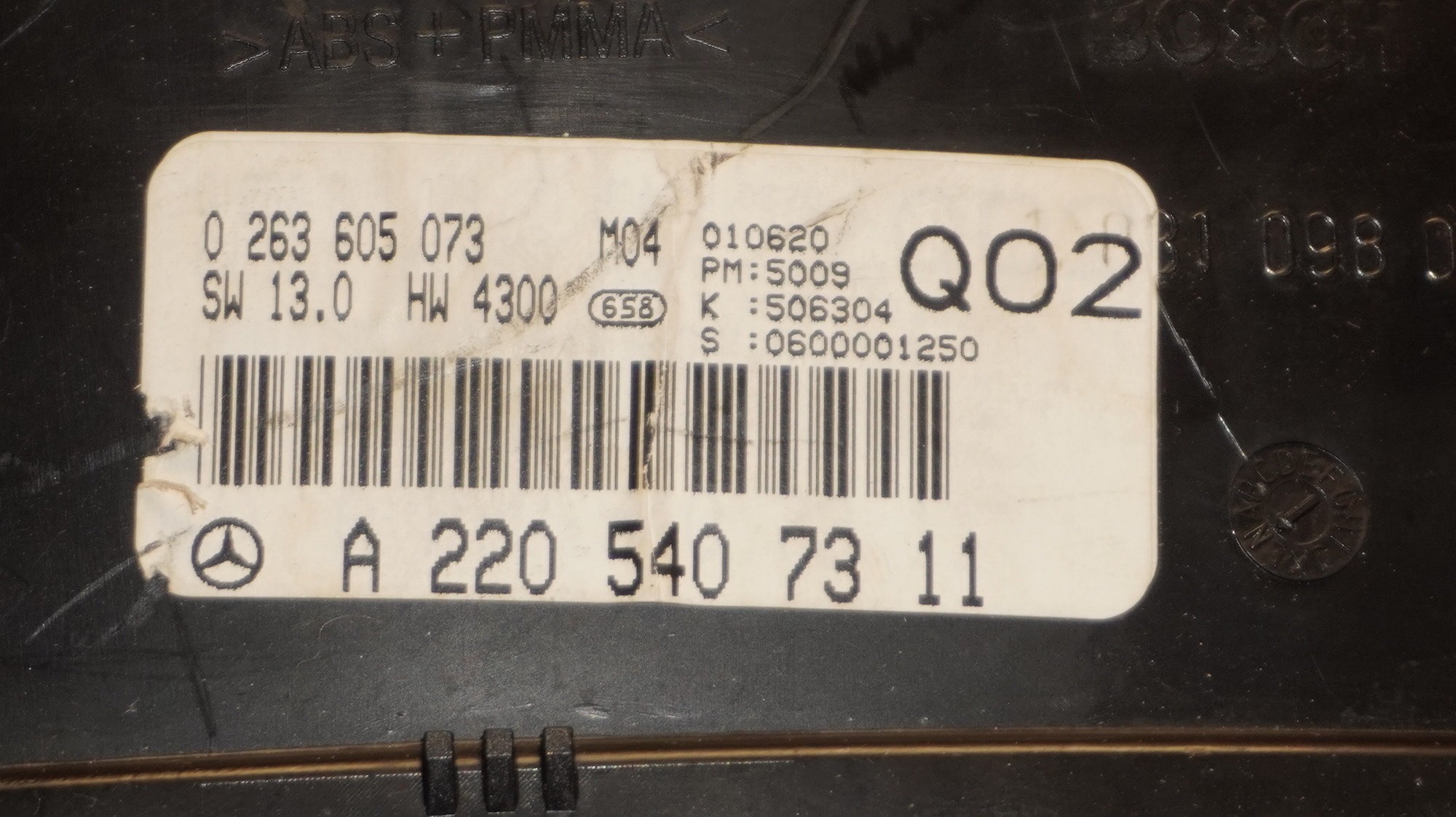 MERCEDES BENZ S55 CLUSTER SPEEDOMETER 2000 2001 2002 A2205407311 OEM