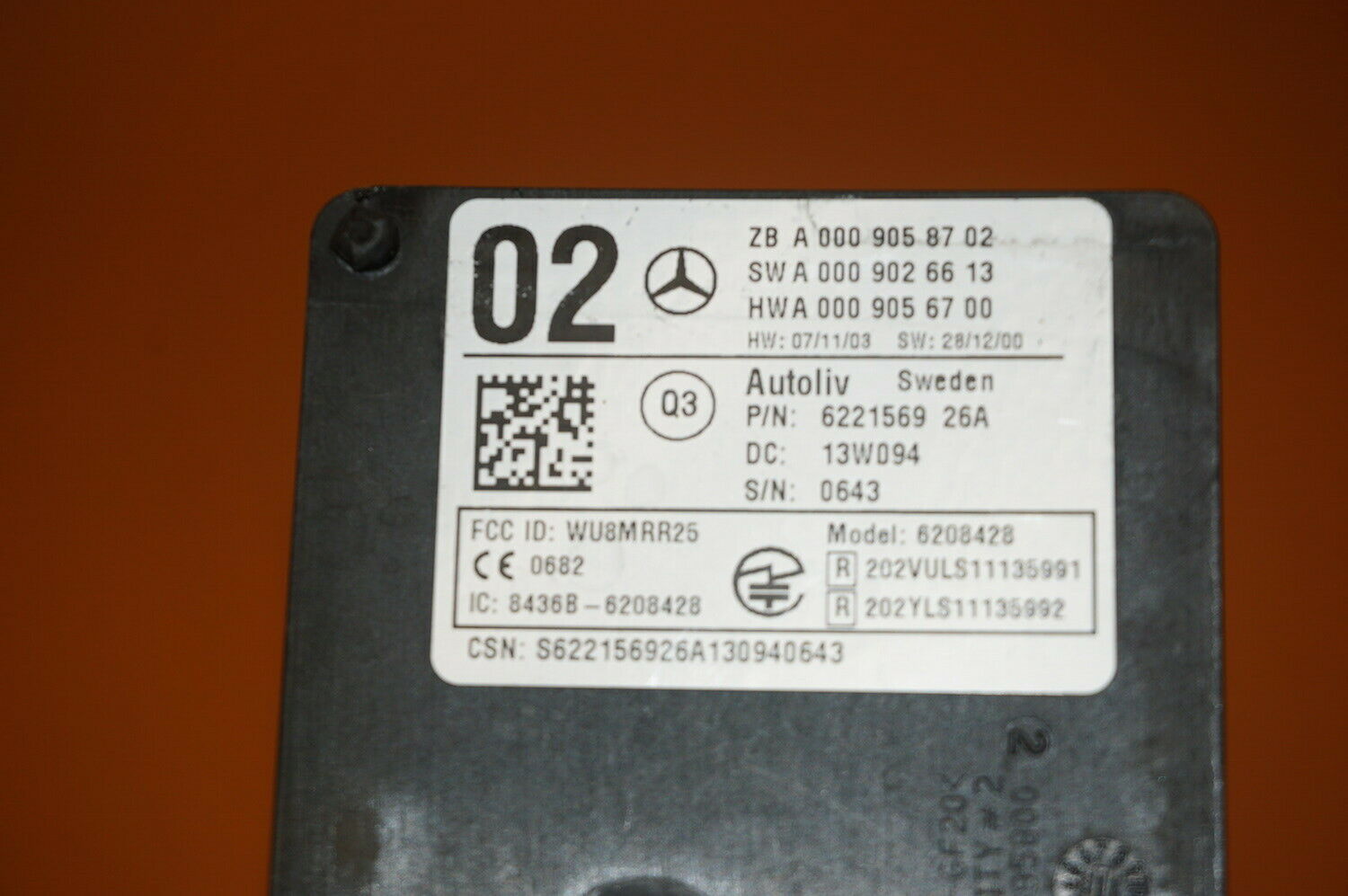 MERCEDES S550 SENSOR FRONT HARNESS BLIND SPOT MODULE 2014 2015 2016 ...