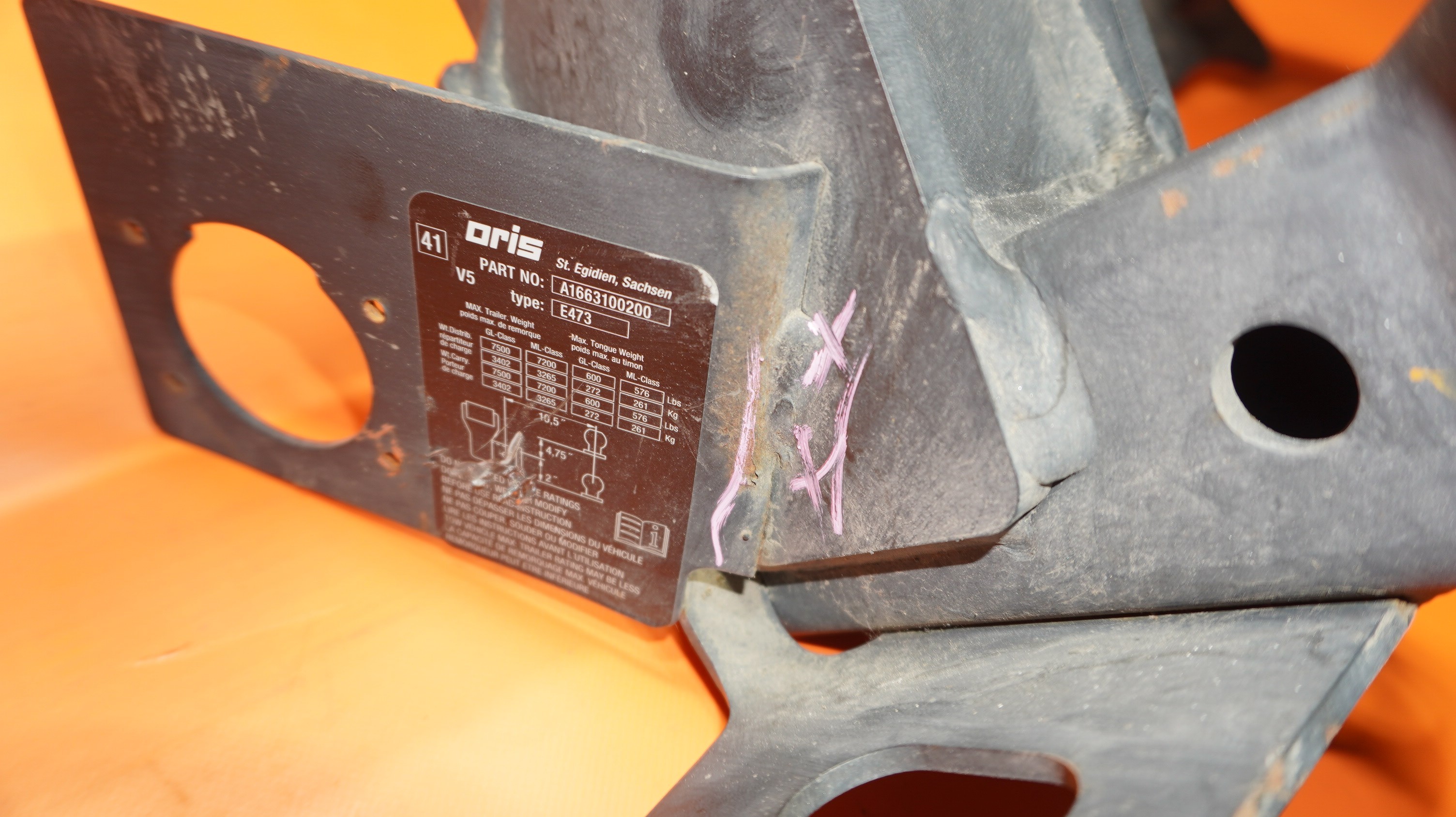 MERCEDES BENZ GLE350 REAR TOWING HITCH 2016 2017 2018 2019 REBAR ...