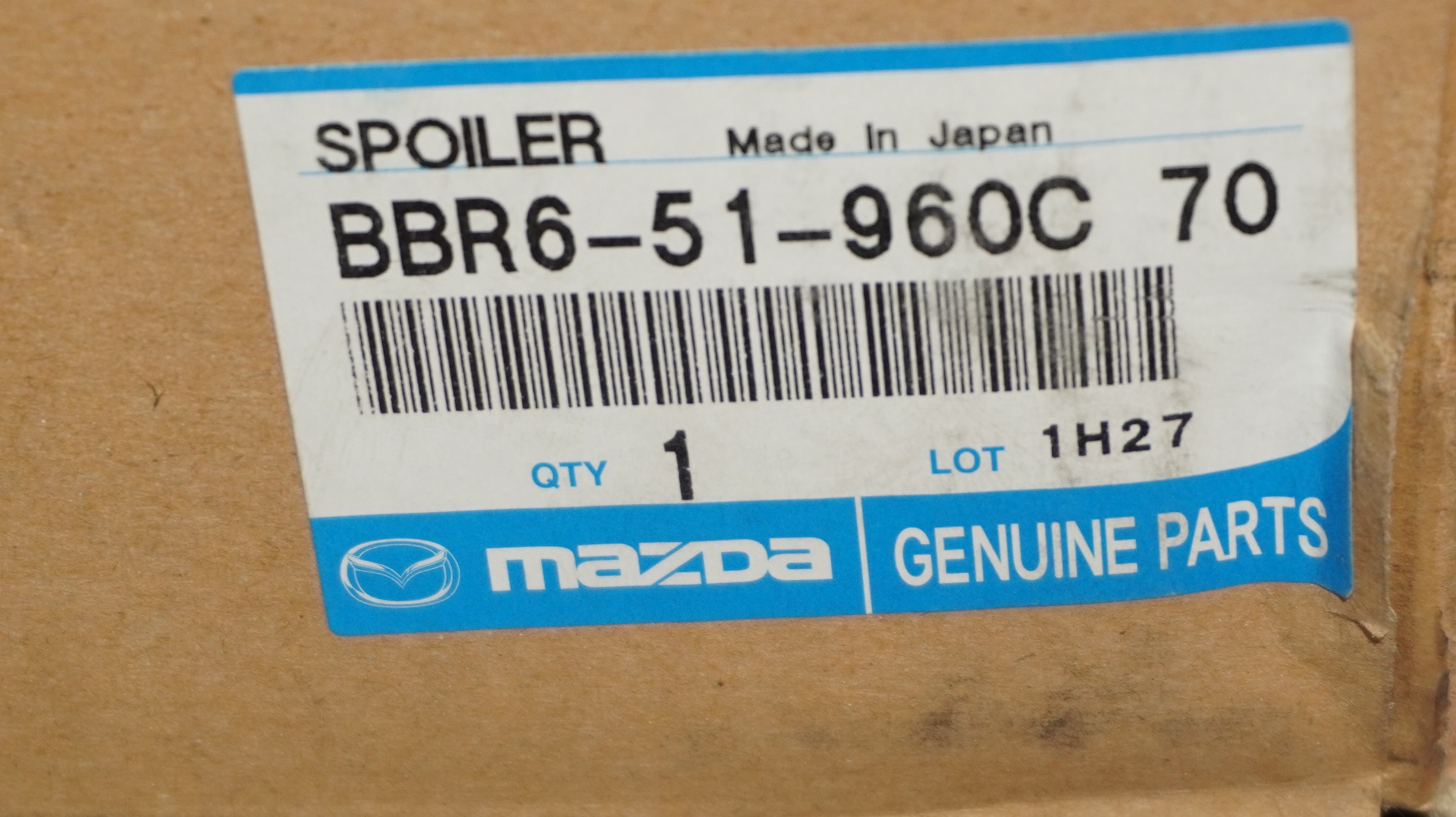 MAZDA 3 HATCHBACK SPOILER REAR WING 2010 2011 2012 2013 BBR65196OC70