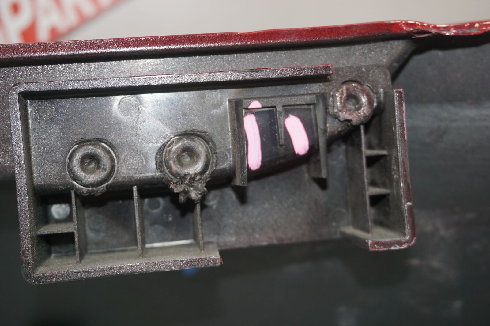 TESLA MODEL S REAR BUMPER 2016 2017 2018 2019 2020 1057319-01-B RED OEM