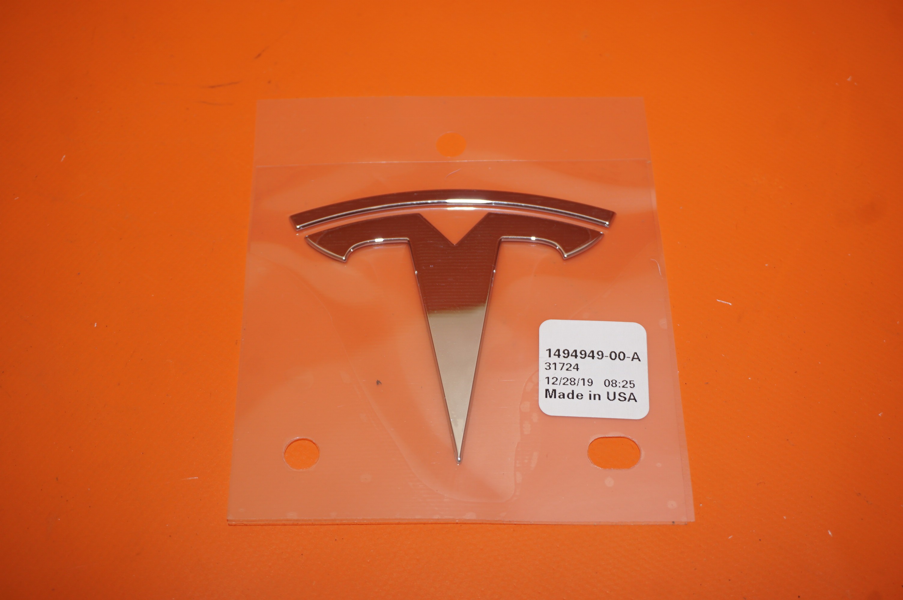 TESLA MODEL 3 T BADGE EMBLEM FRONT HOOD 2017 2018 2019 2020 1494949