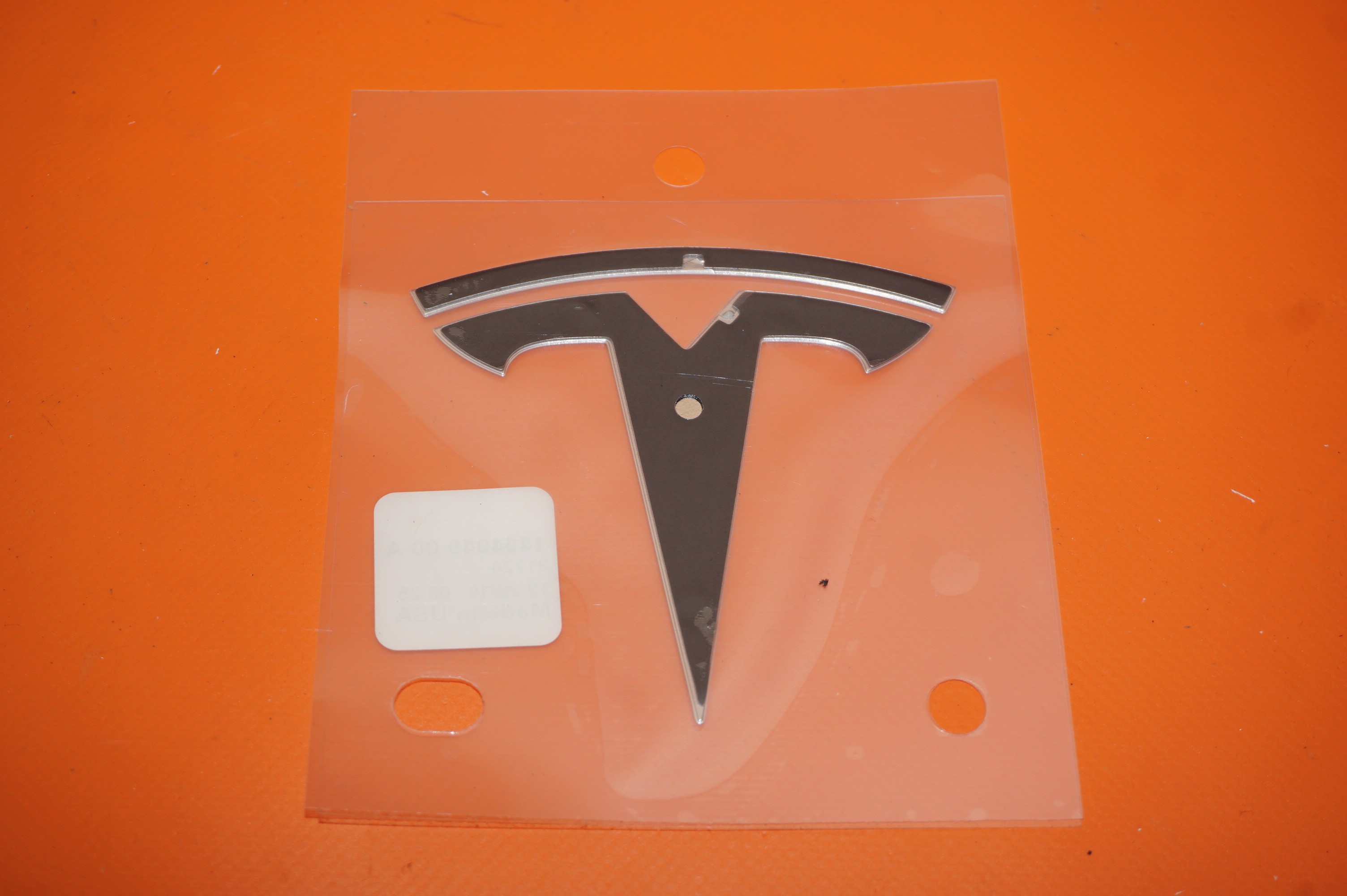 TESLA MODEL 3 T BADGE EMBLEM FRONT HOOD 2017 2018 2019 2020 1494949