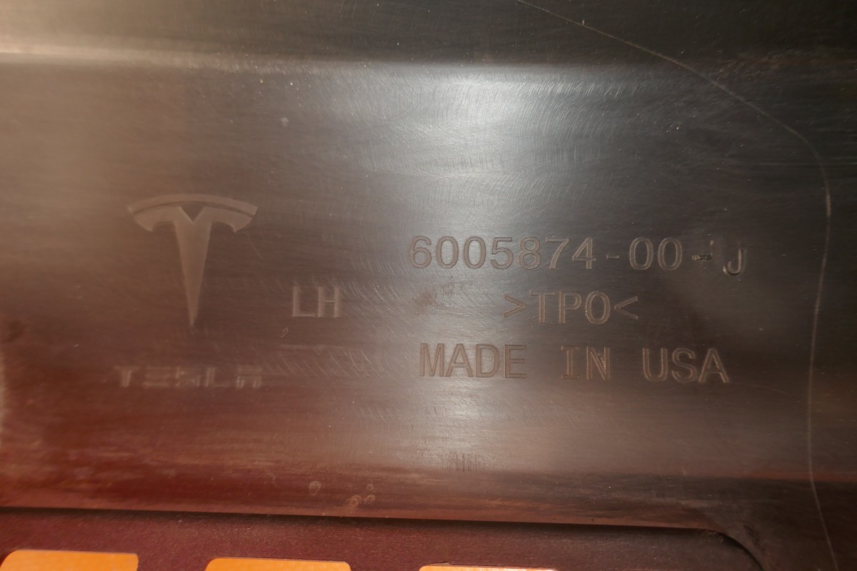 TESLA MODEL S ROCKER MOLDING LEFT DRIVER 2016 2017 2018 2019 6005874-00 ...