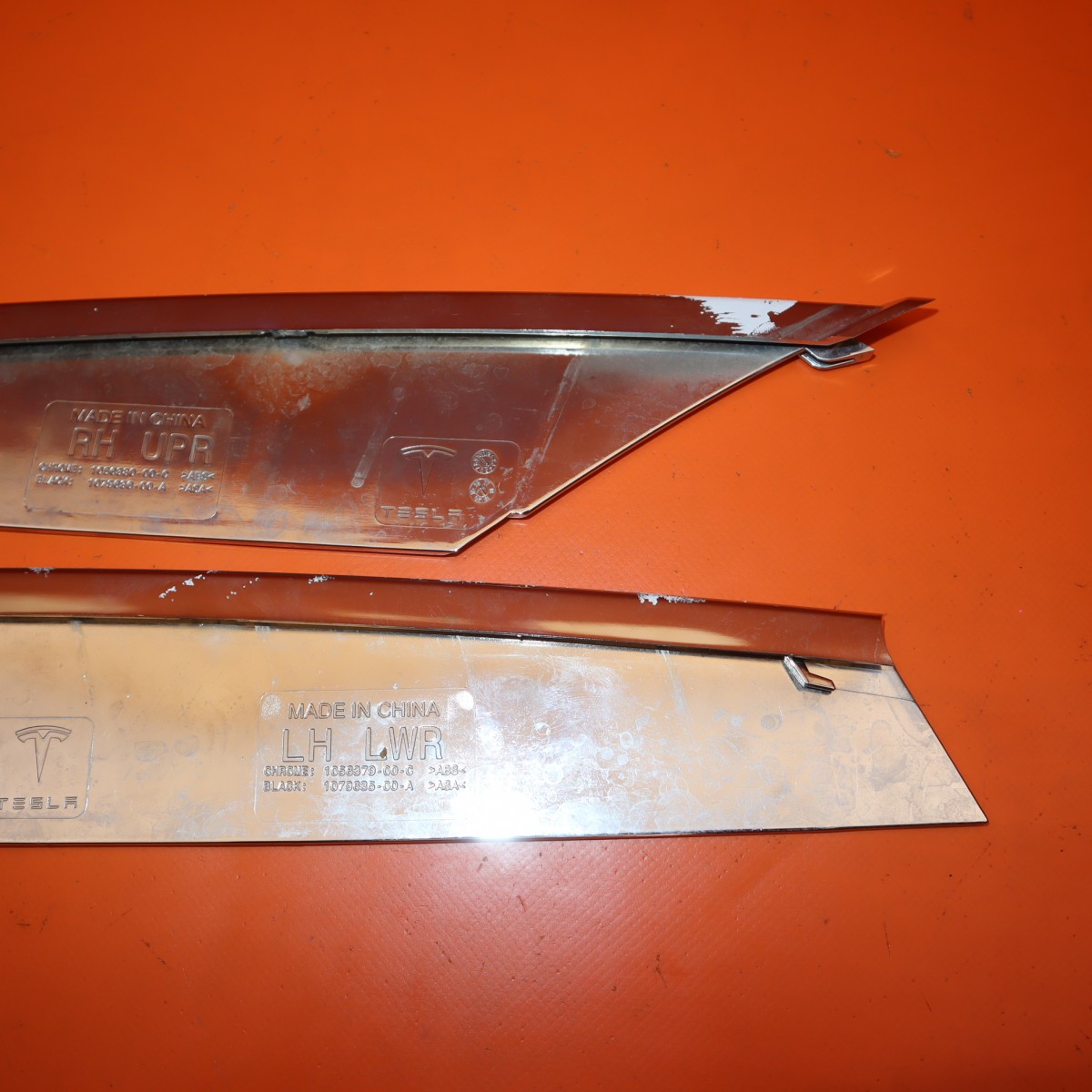 TESLA MODEL S LOUVER MOLDING TRIMS RIGHT CHROME 2012 2013 2014 2015 ...