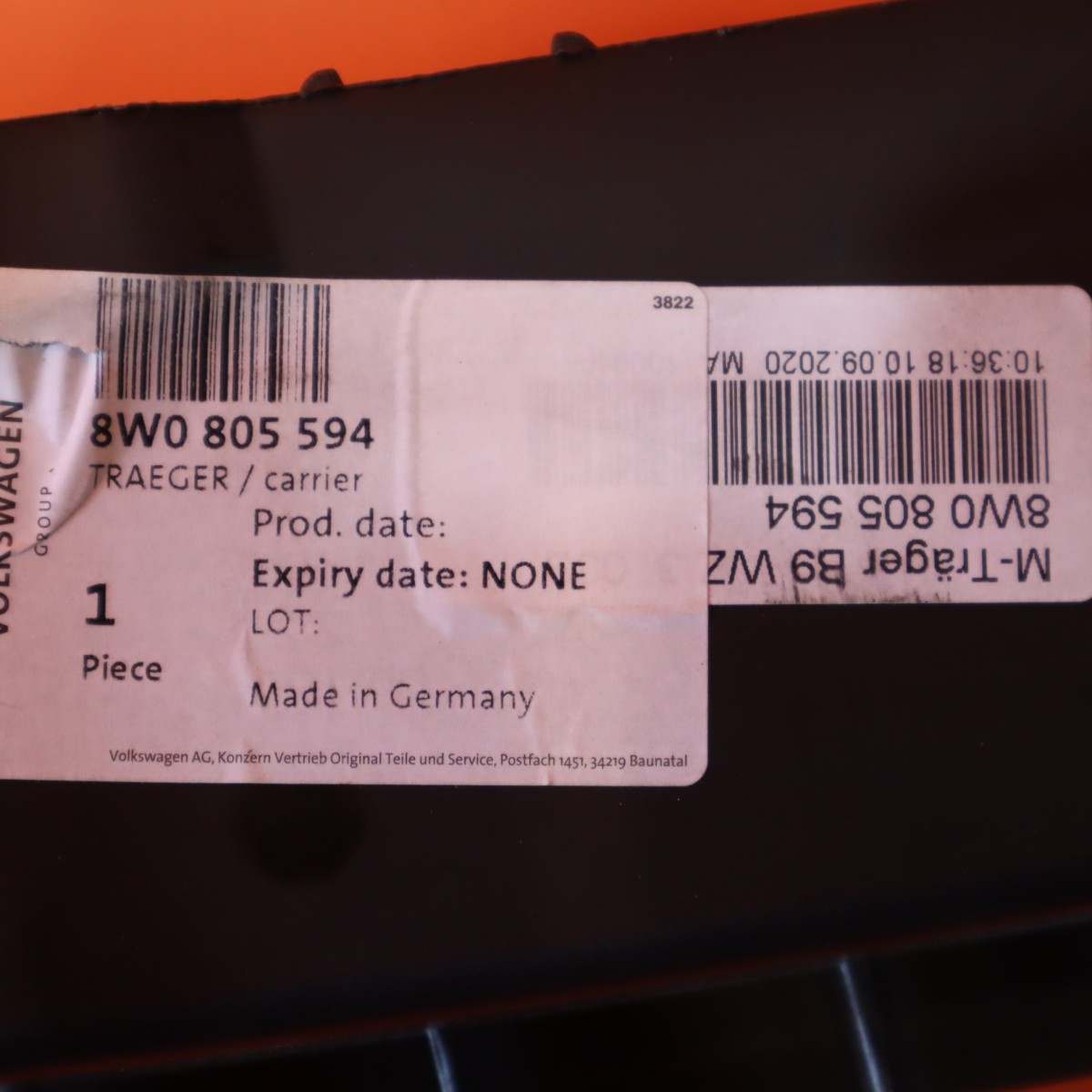 AUDI A5 RADIATOR SUPPORT 2017 2018 2019 S5 CONVERTIBLE 8W0805594 OEM