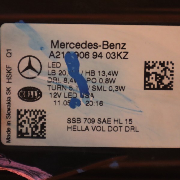 MERCEDES BENZ E400 HEADLIGHT RIGHT PASSENGER 2017 2018 2019 A2139069403 ...