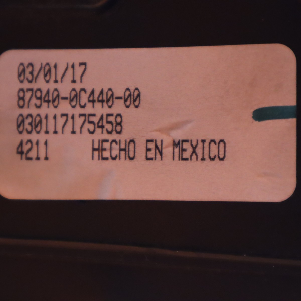 TOYOTA TUNDRA MIRROR LEFT 2014 2015 2016 2017 87910-0C440-00 OEM