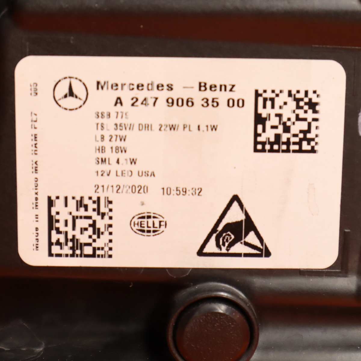 MERCEDES BENZ GLB200 GLB250 HEADLIGHT LEFT 2020 2021 2022 LED ...