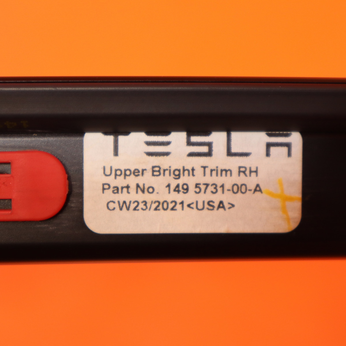 TESLA MODEL Y ROOF MOLDING UPPER BRIGHT TRIM RIGHT 2020 2021 2022 ...