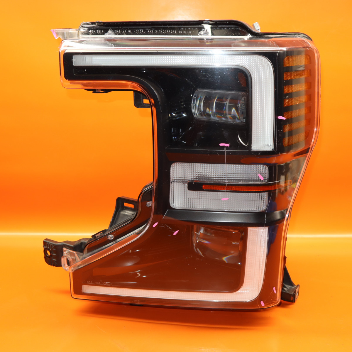 FORD F250 F350 HEADLIGHT LEFT 2020 2021 2022 LC3J-13E015-AE LED BLACK OEM