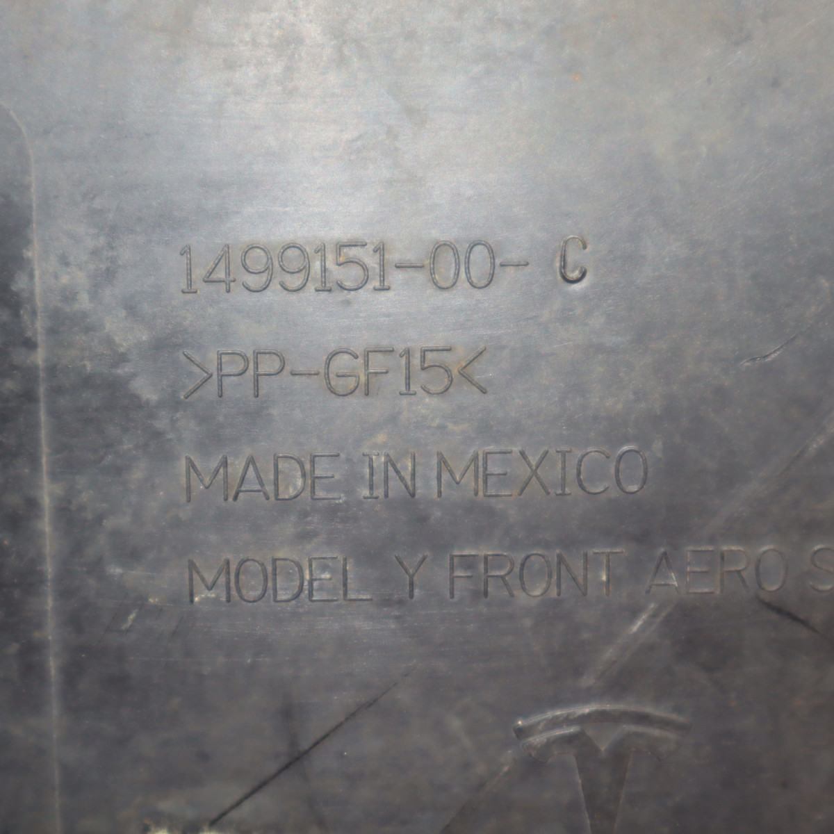 TESLA MODEL Y AERO SHIELD FRONT 2020 2021 2022 2023 16227410-00-B OEM